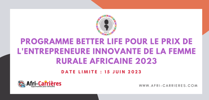Programme Better Life De La Femme Rurale Africaine 2023