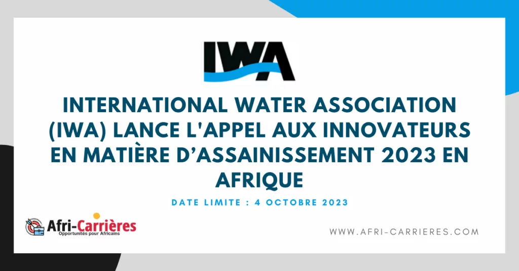 International Water Association Pour Innovateurs En Eau 2023