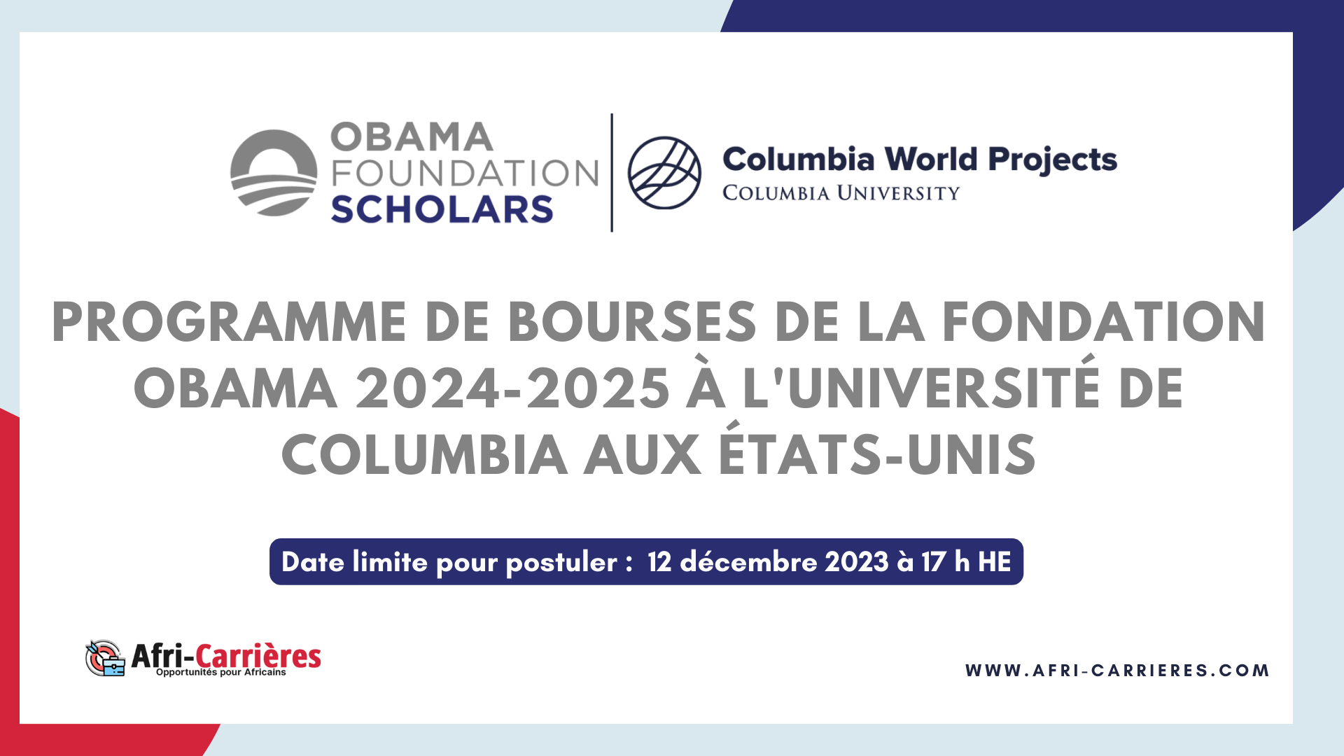 Programme De Bourses De La Fondation Obama