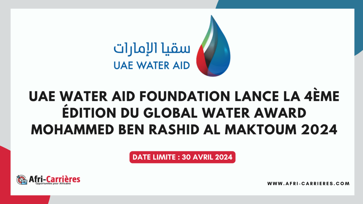 Prix mondial De L'eau 2024 De L'UAE Water Aid Foundation